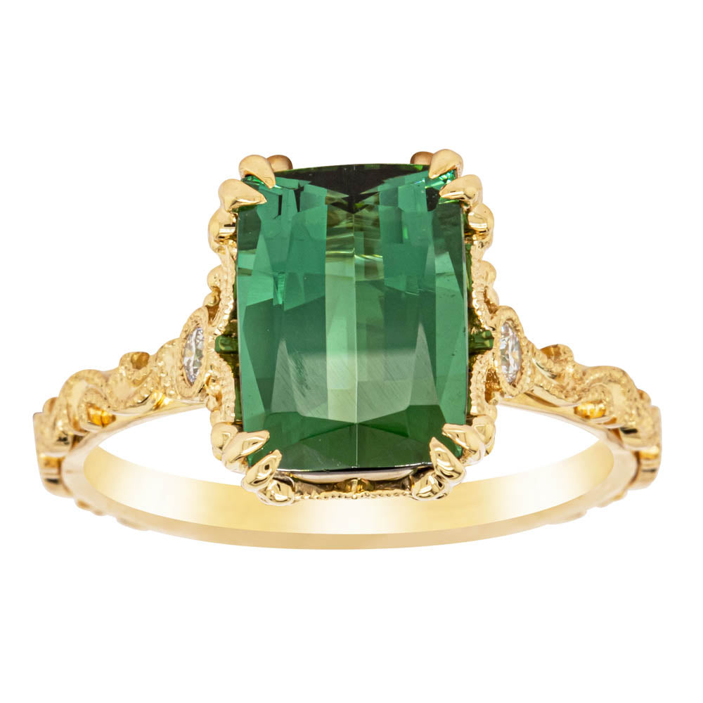 18ct Yellow Gold Tourmaline & Diamond Romanov Ring - Walker & Hall