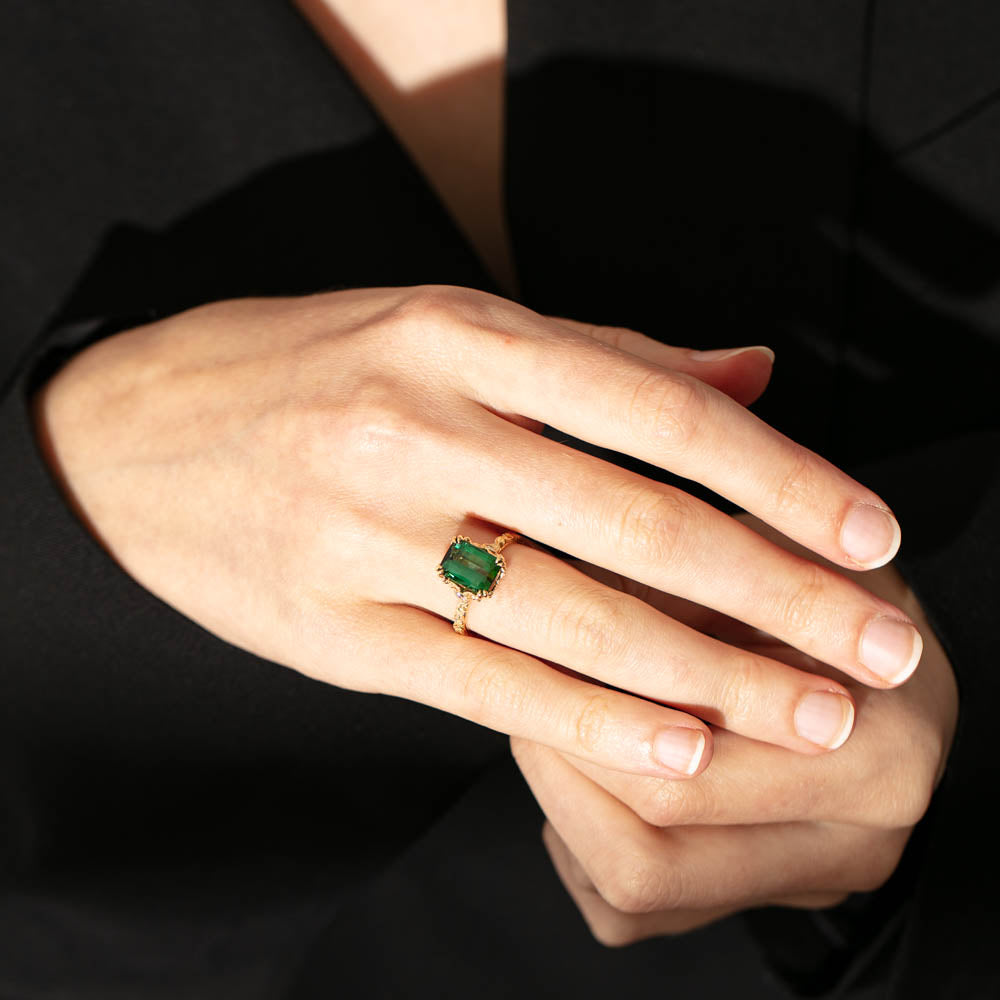 18ct Yellow Gold Tourmaline & Diamond Romanov Ring - Walker & Hall