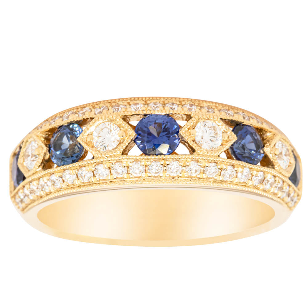 18ct Yellow Gold Sapphire & Diamond Cecelia Ring - W&H – Walker & Hall