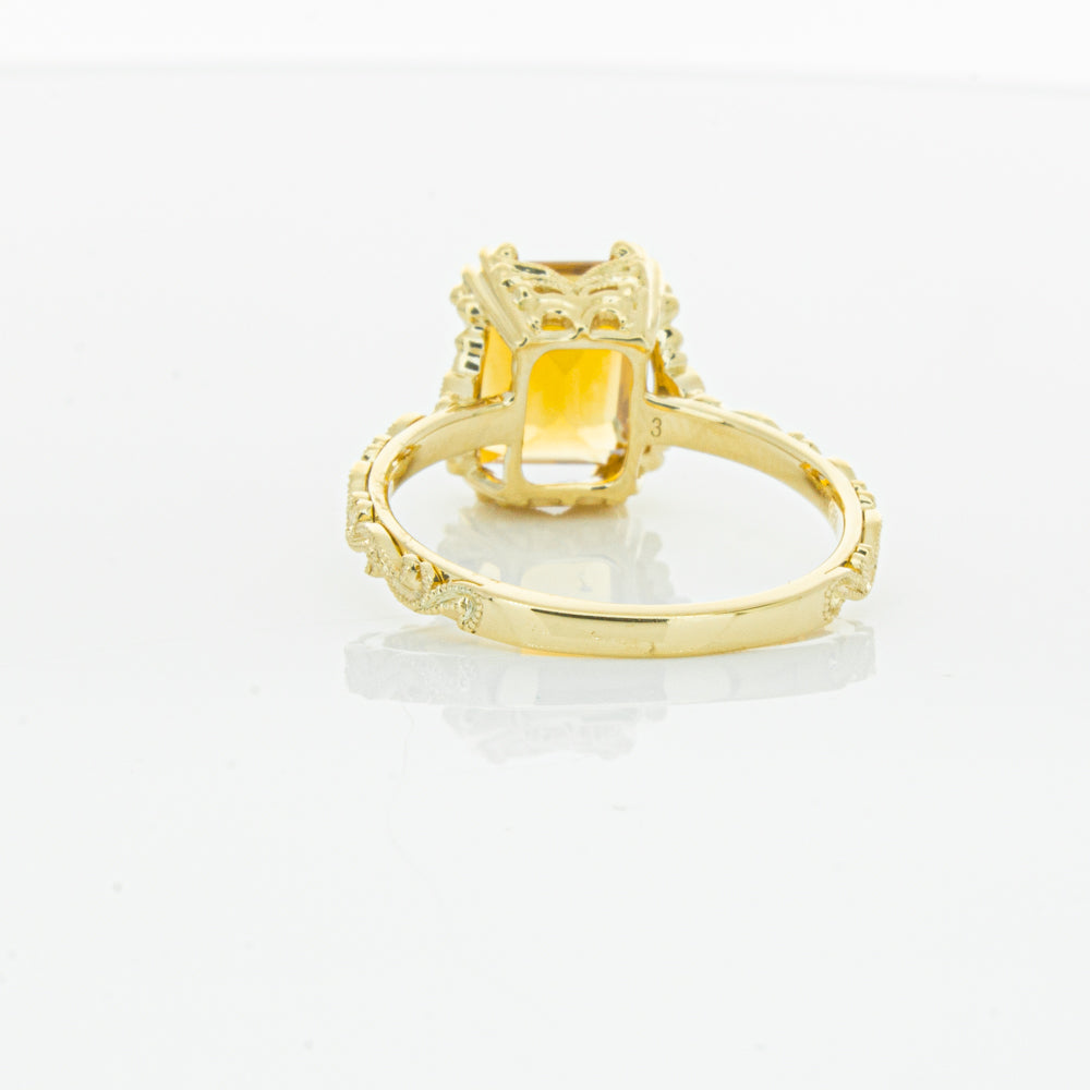 18ct Yellow Gold Citrine & Diamond Romanov Ring - W&H – Walker & Hall
