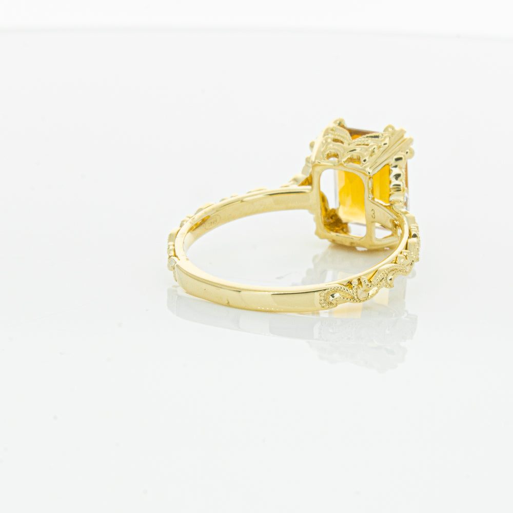 18ct Yellow Gold Citrine & Diamond Romanov Ring - W&H – Walker & Hall