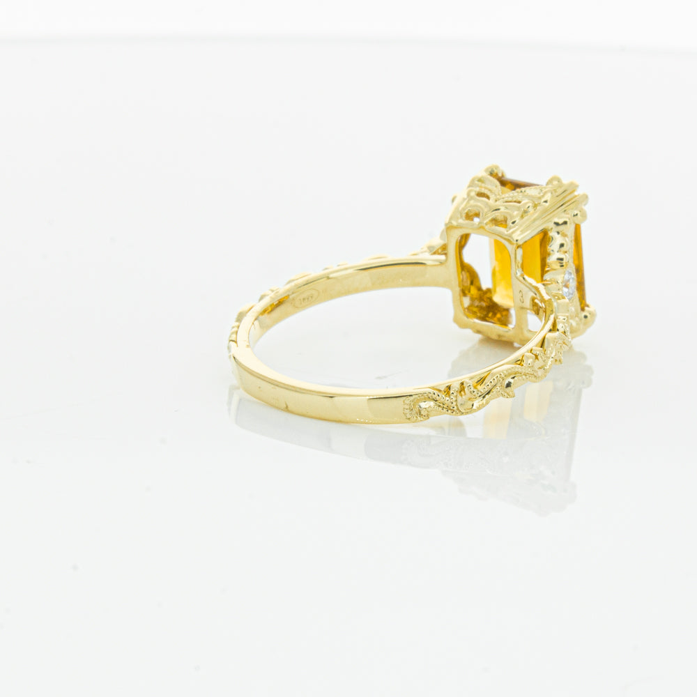 18ct Yellow Gold Citrine & Diamond Romanov Ring - W&H – Walker & Hall