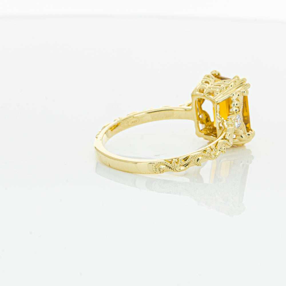 18ct Yellow Gold Citrine & Diamond Romanov Ring - W&H – Walker & Hall