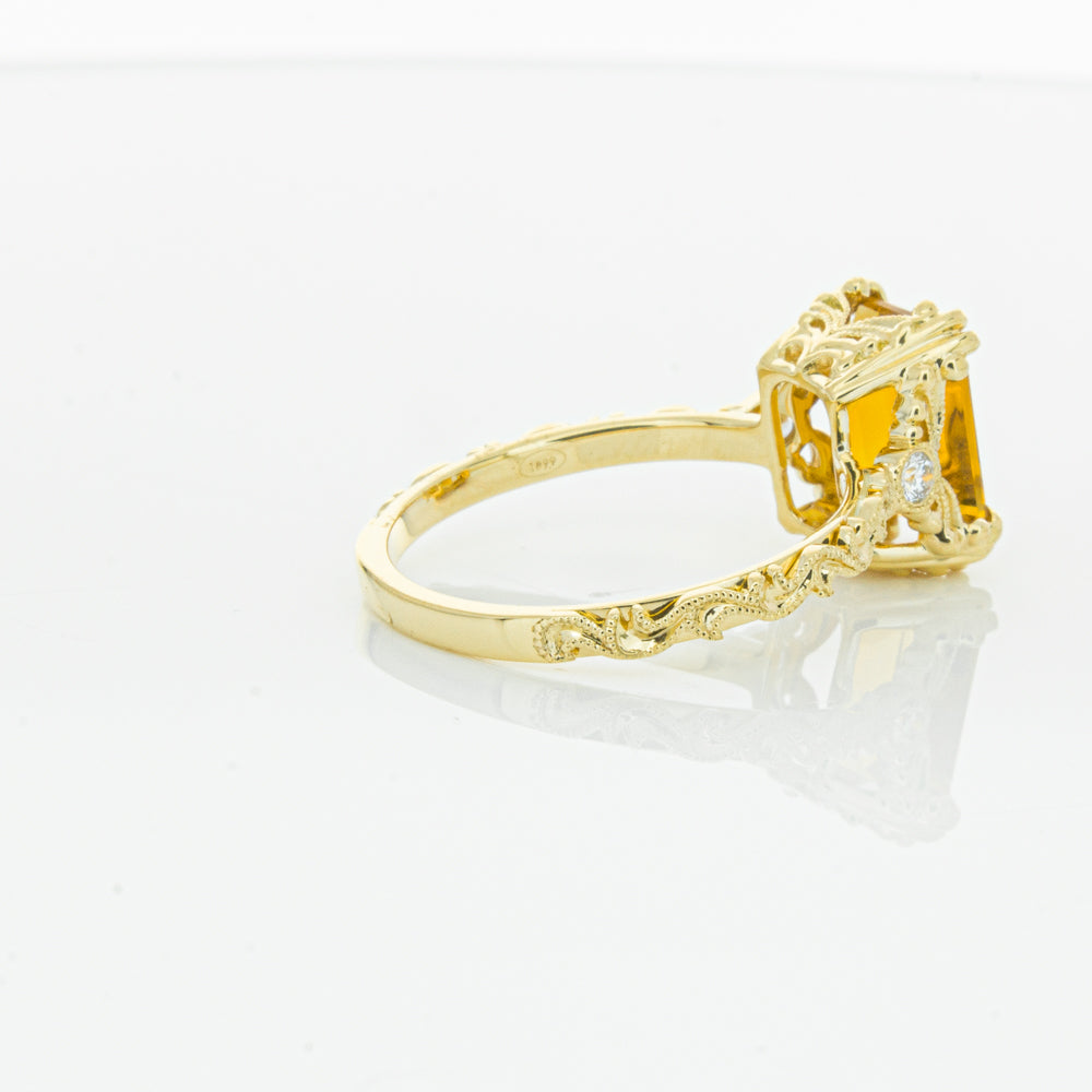 18ct Yellow Gold Citrine & Diamond Romanov Ring - W&H – Walker & Hall