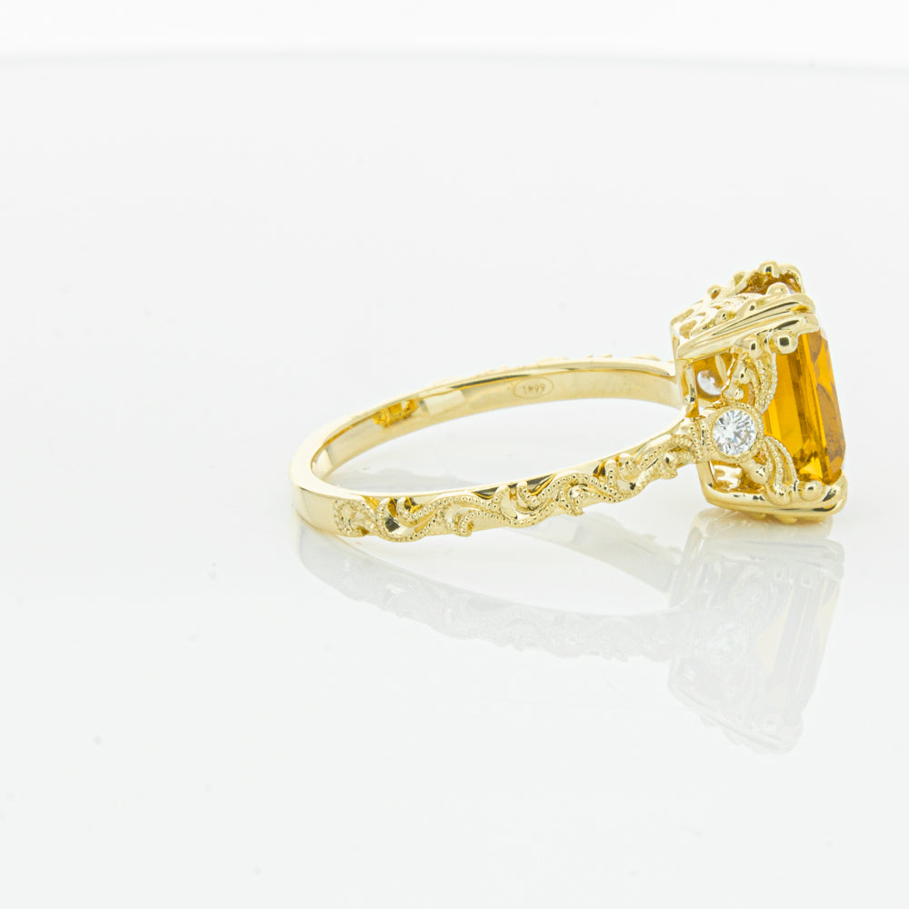 18ct Yellow Gold Citrine & Diamond Romanov Ring - W&H – Walker & Hall