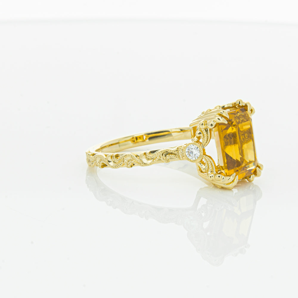 18ct Yellow Gold Citrine & Diamond Romanov Ring - W&H – Walker & Hall