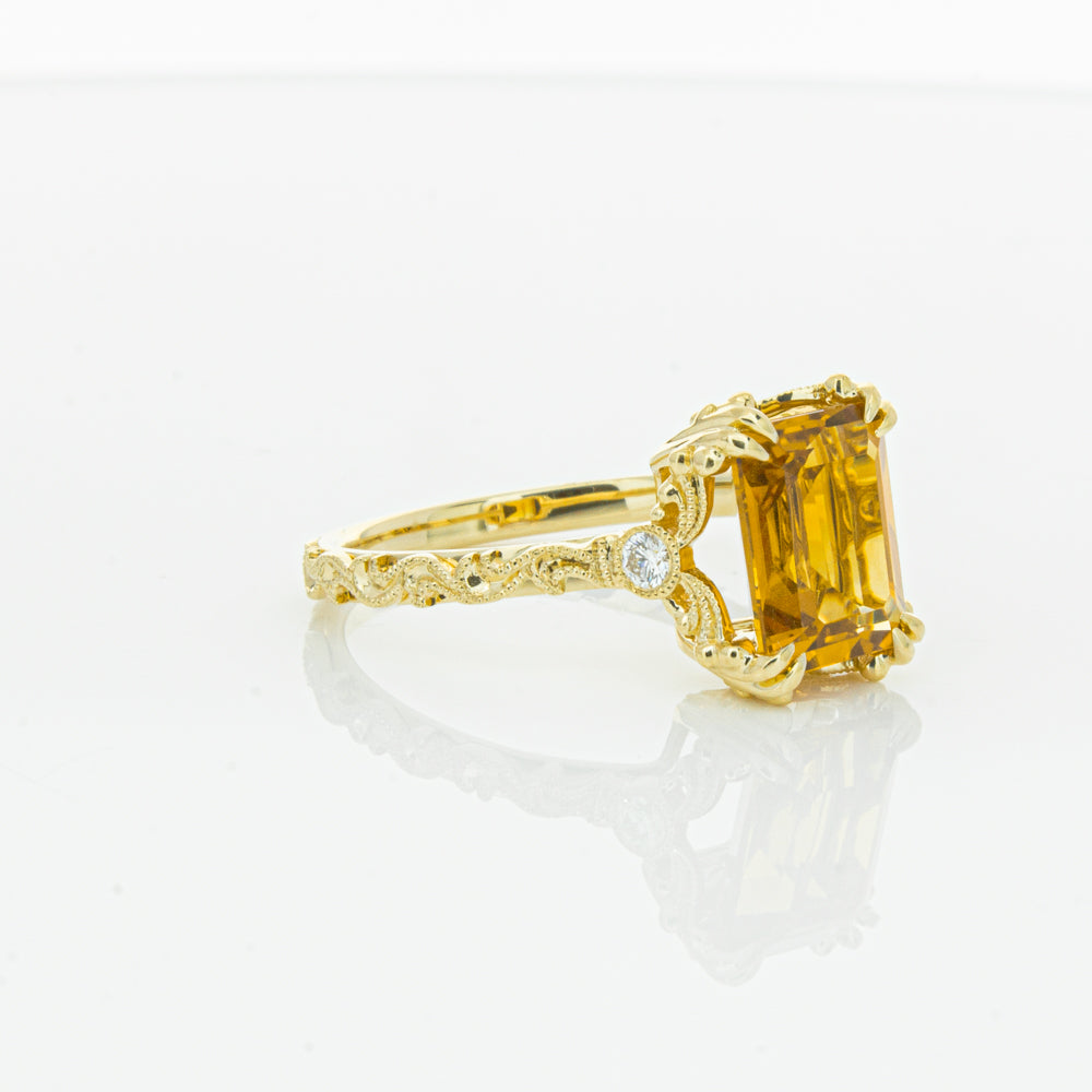 18ct Yellow Gold Citrine & Diamond Romanov Ring - W&H – Walker & Hall