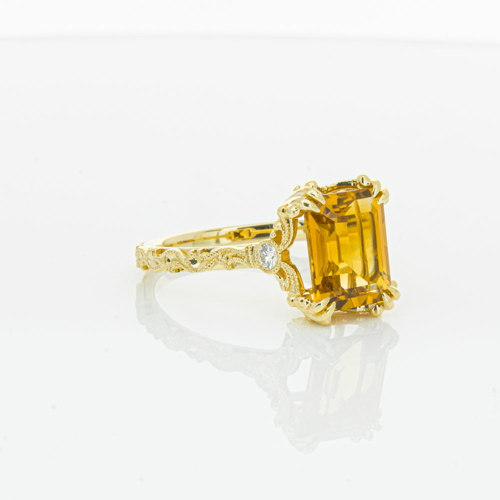 18ct Yellow Gold Citrine & Diamond Romanov Ring - W&H – Walker & Hall