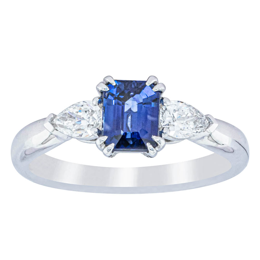 18ct White Gold Sapphire & Diamond Ayla Ring - Walker & Hall