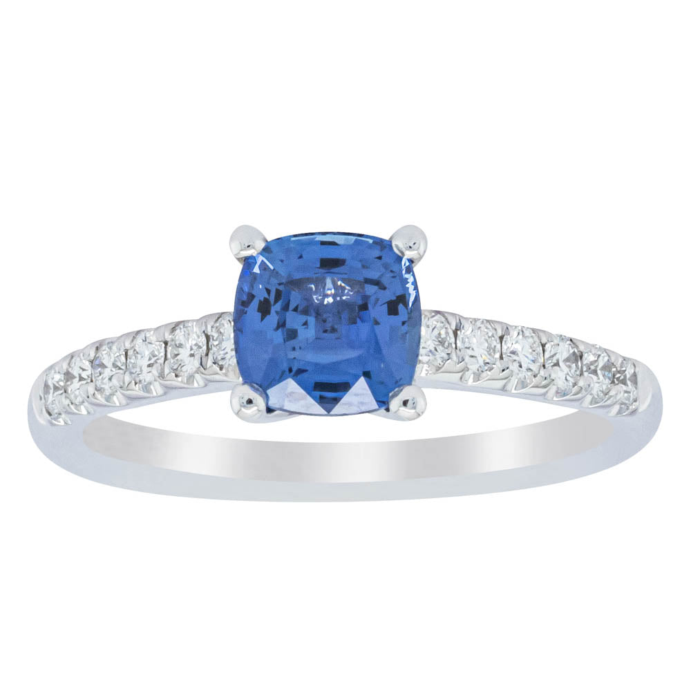 18ct White Gold 1.21ct Sapphire & Diamond Meridien Ring – Walker & Hall