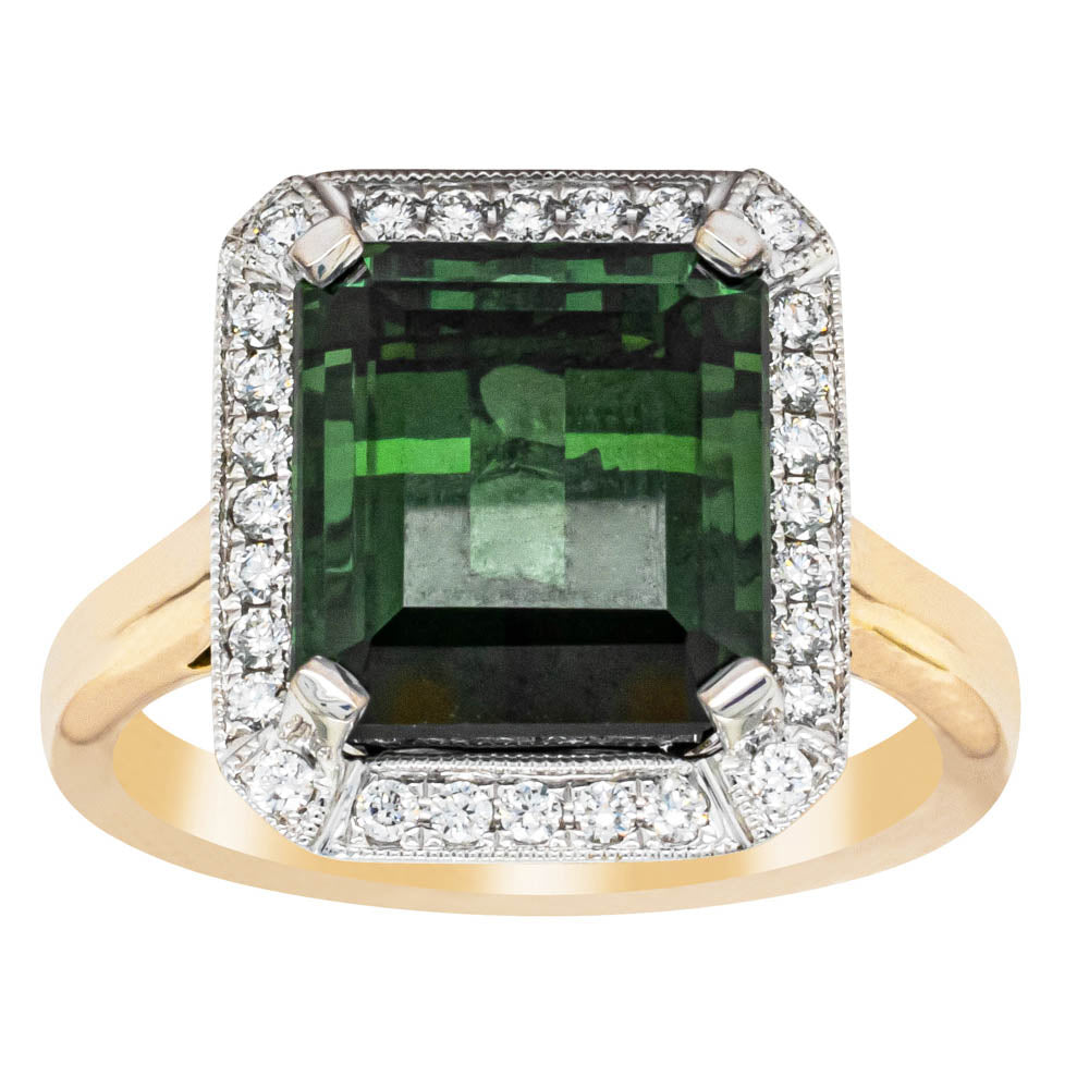 18ct Yellow Gold 6.44ct Tourmaline & Diamond Empire Ring – Walker & Hall