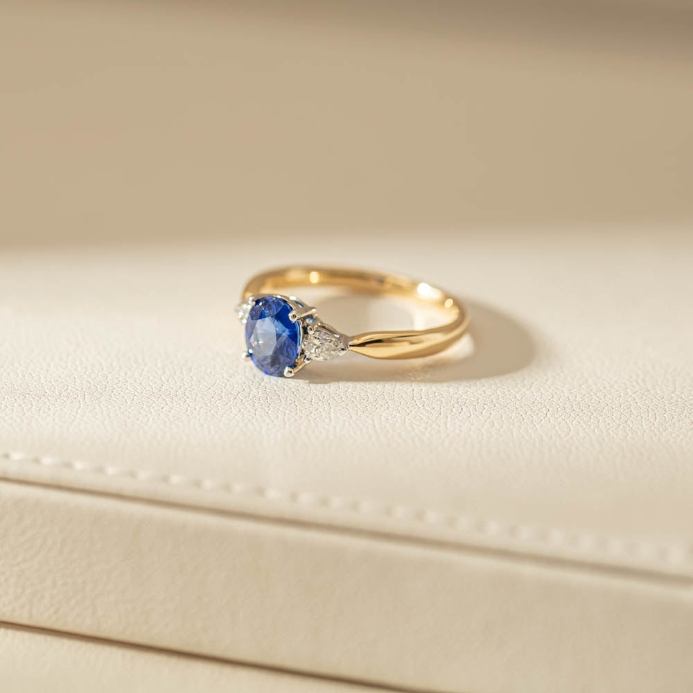 18ct Yellow Gold 1.47ct Sapphire & Diamond Ayla Ring - Walker & Hall