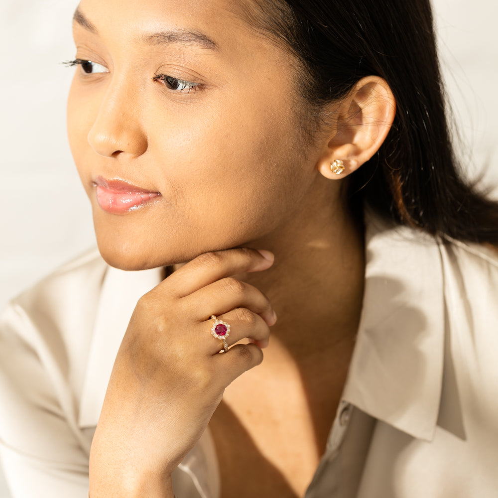 18ct Yellow Gold 1.33ct Ruby & Diamond Paramount Ring - Walker & Hall