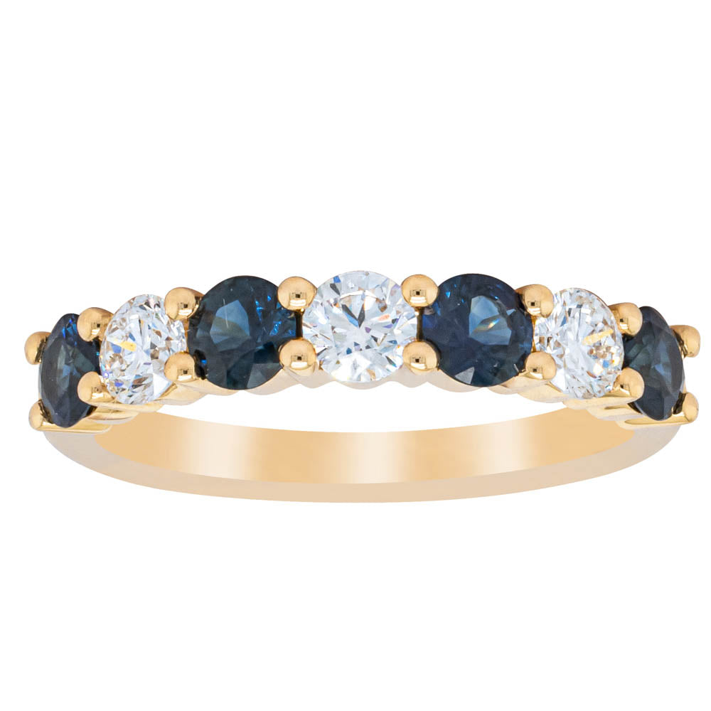18ct Yellow Gold .85ct Sapphire & Diamond Panorama Ring - Walker & Hall