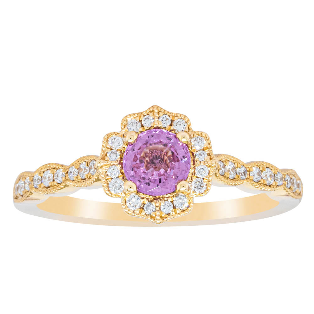 18ct Yellow Gold Pink Sapphire & Diamond Paramount Ring – Walker & Hall