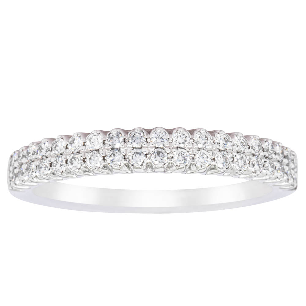 14ct White Gold Diamond Lumiere Band - Walker & Hall