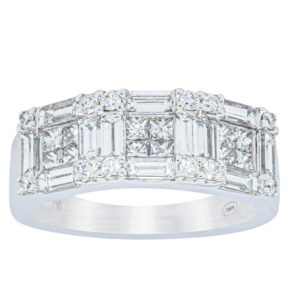 18ct White Gold Diamond Quattro Ring - Walker & Hall