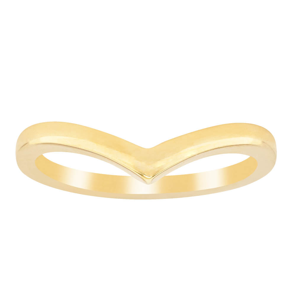 9ct Yellow Gold Chevron Band - Walker & Hall