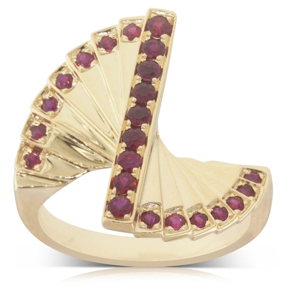 18ct Yellow Gold Ruby Cluster Ring - Walker & Hall