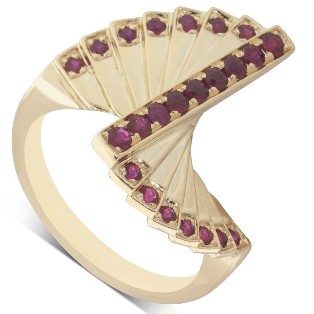 18ct Yellow Gold Ruby Cluster Ring - Walker & Hall